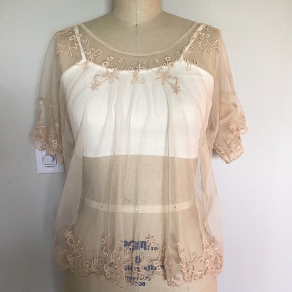 boutique | Tops | Vintage Beige Mesh Top | Poshmark